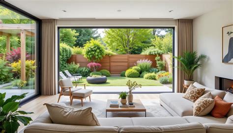 A Modern Living Room With Soft Furnishings And An Adjacent Thriving