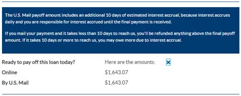 Loan Payoff Instructions