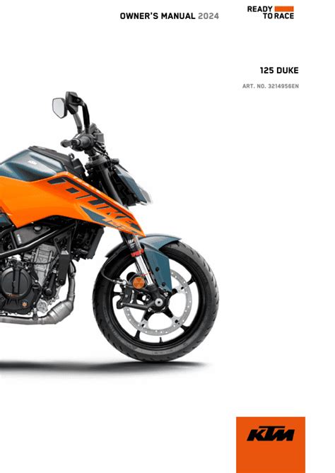 2024 Ktm 125 Duke Owners Manual Pdf 135 Pages