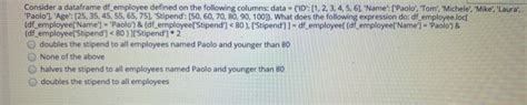 solved consider a dataframe df employee defined on the