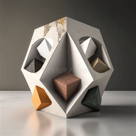 An Octahedral Prism With Eight Faces Podium Empty Showcase For