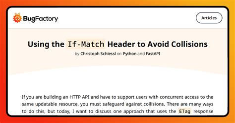 Using The If Match Header To Avoid Collisions BugFactory