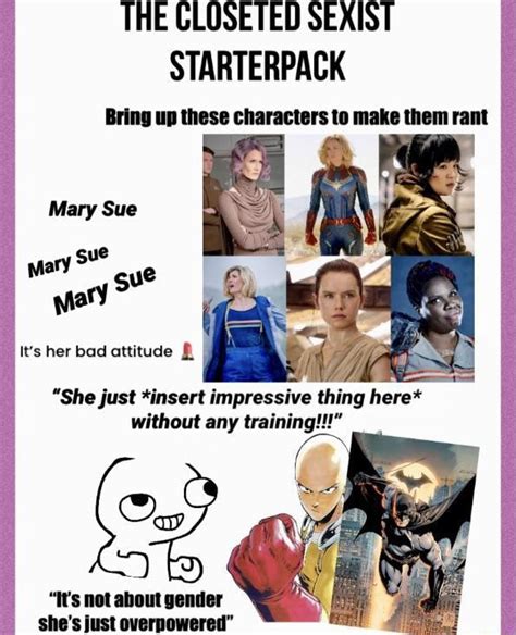 The Closeted Sexist Starterpack Bring Up These Characters To Make Them
