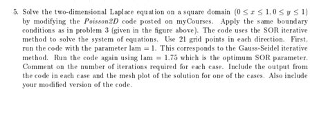 5 Solve The Two Dimensional Laplace Equation On A