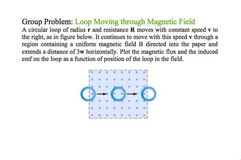 solved group problem loop moving through magnetic field a circular
