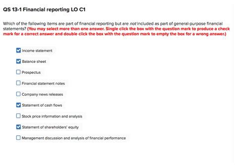 Solved Qs 13 1 Financial Reporting Lo C1 Which Of The