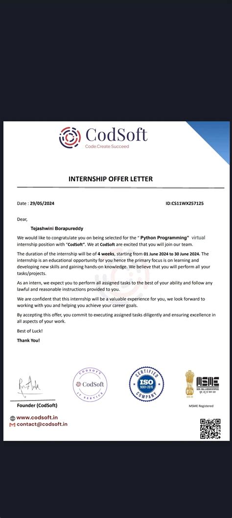 Tejashwini Borapureddy On Linkedin Codsoft Python