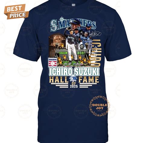 Ichiro Suzuki X Seattle Mariners Mlb Hall Of Fame 2025 T Shirt