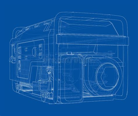 Portable Electro Generator Vector Stock Vector Illustration Of