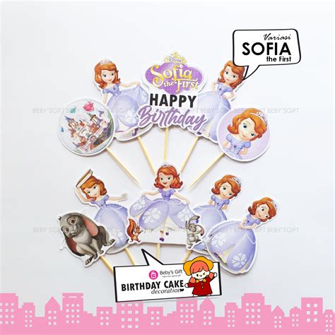 Topper Cake Happy Birthday Sofia The First Lazada Indonesia