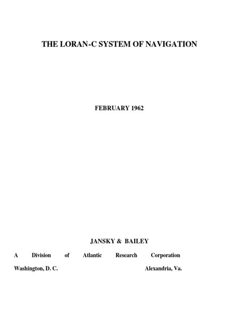 The Loran C System Of Navigation Pdf Radio Spectrum Radio