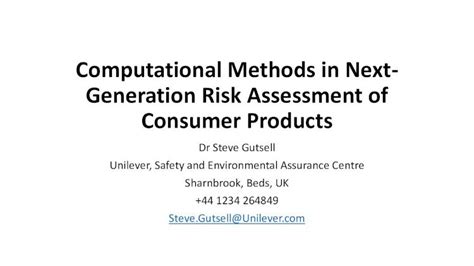 Pdf Computational Methods In Next Generation Risk Assessment