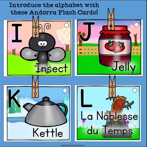 Alphabet Flash Cards For Early Readers Country Of Andorra Made By