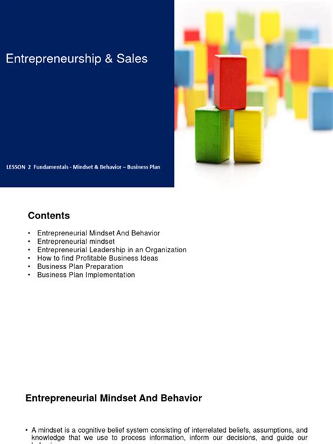 L2 Fundamentals Mindset And Behavior Business Plan Pdf Leadership