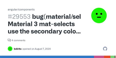 Bugmaterialselect Material 3 Mat Selects Use The Secondary Color