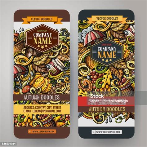 만화 귀여운 화려한 벡터 손으로 그린 한다면가 시즌 기업의 정체성 3차원 형태에 대한 스톡 벡터 아트 및 기타 이미지 3차원 형태 가을 개념 Istock