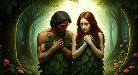 68524 Adam And Eve In The Garden Of Eden Royalty Free Images Stock