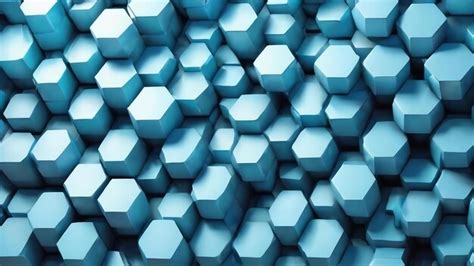 Premium Photo Seamless Modern Light Blue Hexagonal Cube Pattern Wall Background