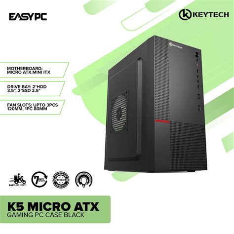 EasyPC Keytech K5 Micro ATX Gaming PC Case Black Desktop Casings For PC Lazada PH