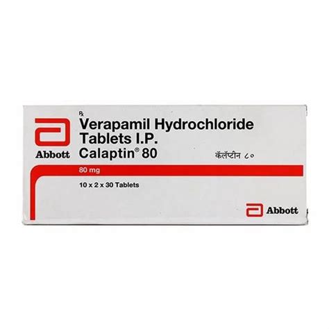 Calaptin 80 Tablet Verapamil Hydrochloride Tablet Verapamil 80mg At Rs 48 Strip In Ambala