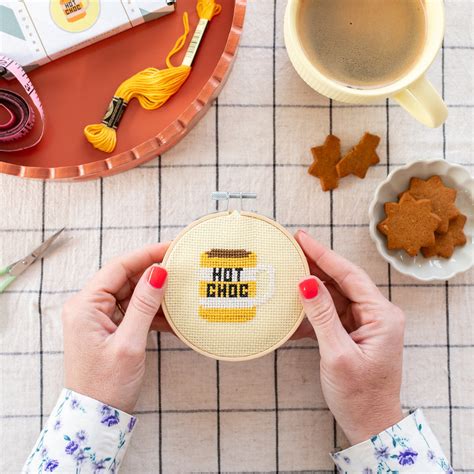 Hot Choc Mini Cross Stitch Pdf Pattern Instant Download Cotton Clara
