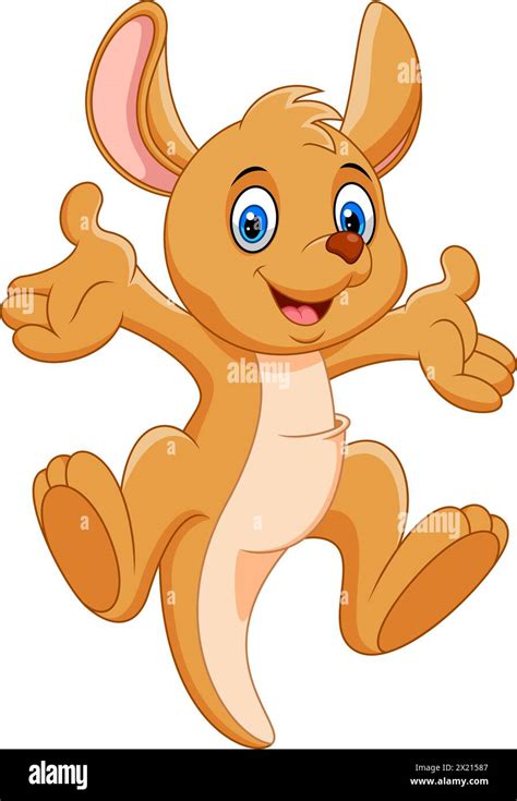 Cartoon Cute Kangaroo Jumping Stock Vector Image And Art Alamy