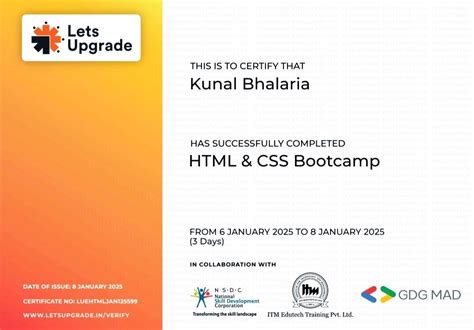 Kunal Bhalaria On Linkedin Html Css Webdevelopment Letsupgrade
