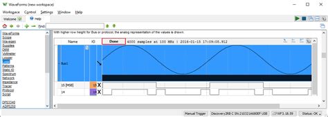 digilent digital discovery save date from spi to pc and plott the data test and measurement