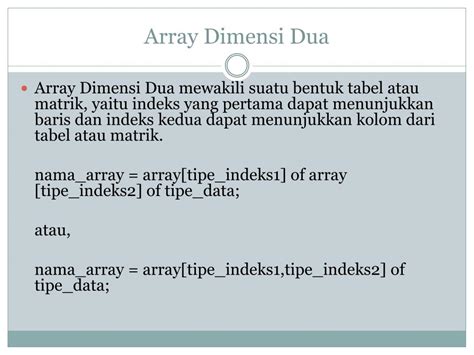 PPT Array Dimensi PowerPoint Presentation Free Download ID 3787507
