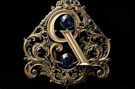 Premium Ai Image A Gold Letter S With Diamonds On It