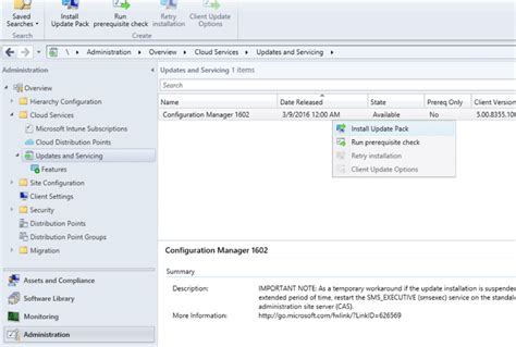 Inplace Upgrade Configuration Manager 2012 R2 Sp1 To Current Branch