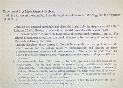 solved experiment 1 a node voltage problem build the rc
