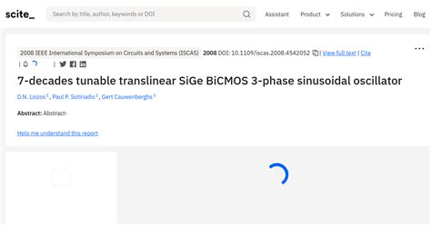 7 Decades Tunable Translinear Sige Bicmos 3 Phase Sinusoidal Oscillator Scite Report