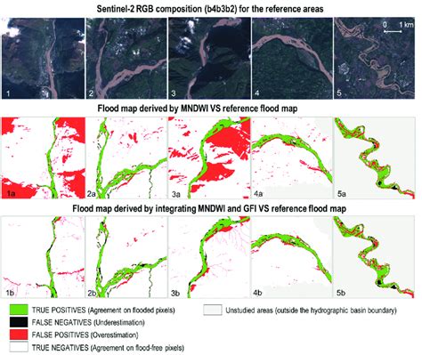 Contingency Maps For 5 Selected Areas By Comparing The Reference Flood