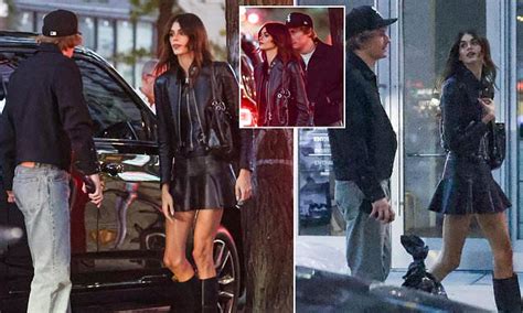 Kaia Gerber Puts On A Leggy Display In A Leather Mini Skirt As She Steps Out With Music Video