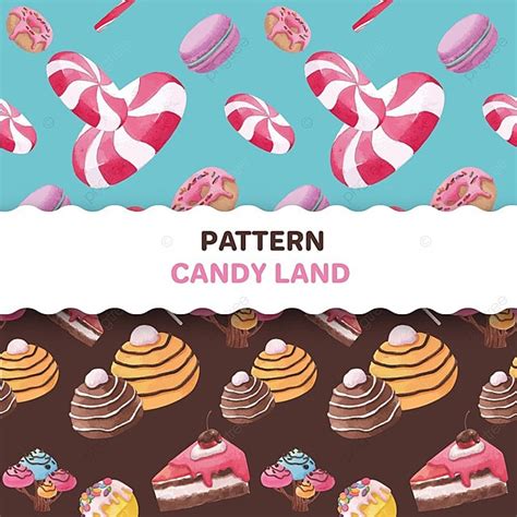 Pattern Seamless With Candy Land Concept Design Watercolor Illustration