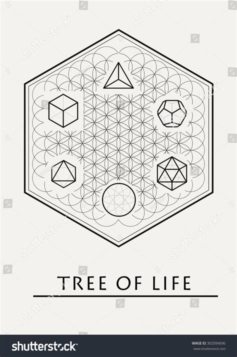 Sacred Geometry Tree Life Flower Life Stock Vector Royalty Free 302099696 Shutterstock