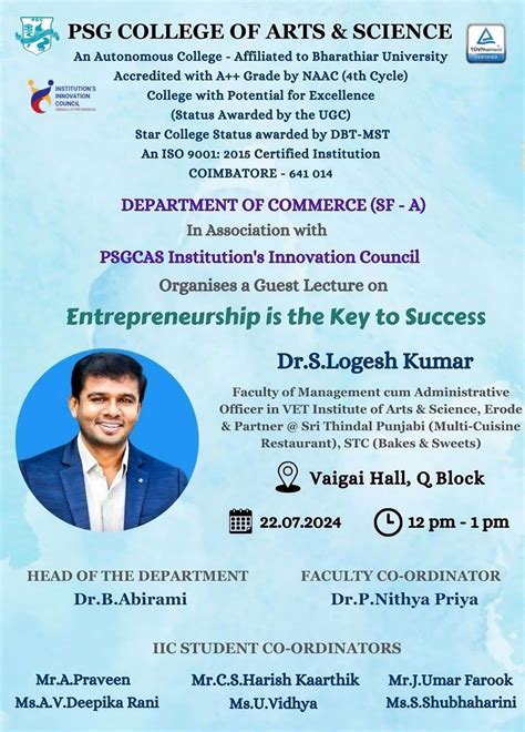 Dr S Logesh Kumar On Linkedin Proud To Be An Alumni Of Psg Cas