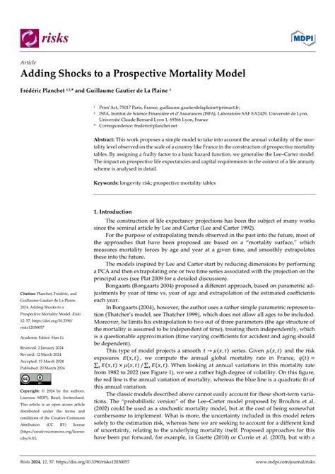 Pdf Adding Shocks To A Prospective Mortality Model
