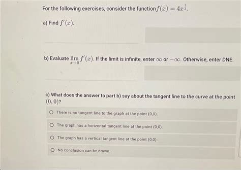 solved for the following exercises consider the function