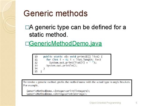 Generics Object Oriented Programming 1 What Is It