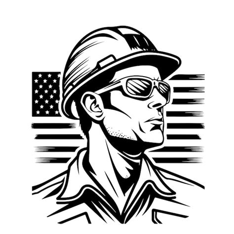 건설 노동자 얼굴 프리미엄 벡터