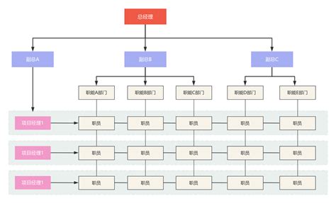 矩阵型组织结构 流程图模板 ProcessOn思维导图流程图