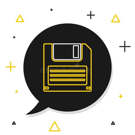 Line Floppy Disk For Computer Data Storage Icon Isolated On White Background Diskette Sign