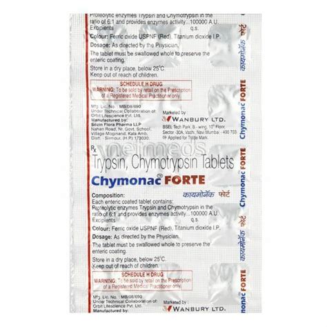 Chymonac Forte Tablet 20s Buy Medicines Online At Best Price From