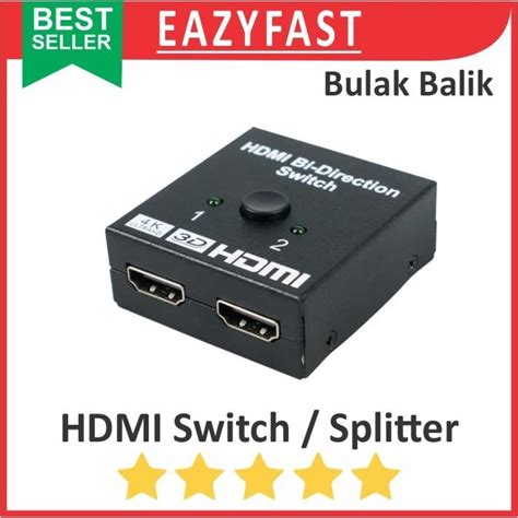 Hdmi Switch Splitter Duplicator Input Output 2 Ports Bidirectional