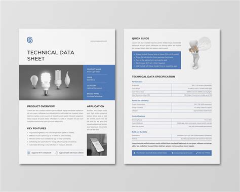 Technical Data Sheet Template Company Fact Sheet Product Data Sheet