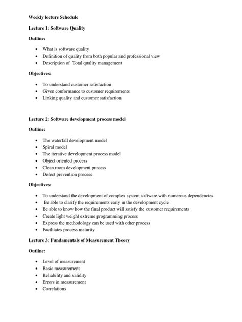 Software Outline Pdf Software Quality Software Development