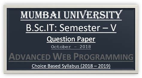 Advanced Web Programming Question Paper October 2018 Choice