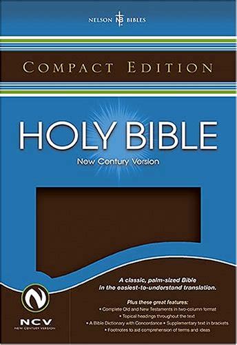 Compact Bible New Century Version Brown Ncv Translation